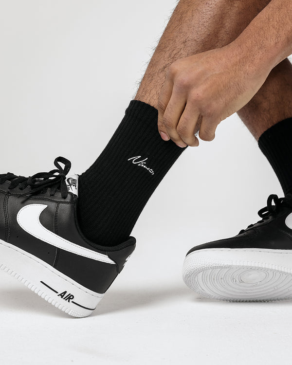 Small Signature Socks - Black (2 Pack) - Nimes